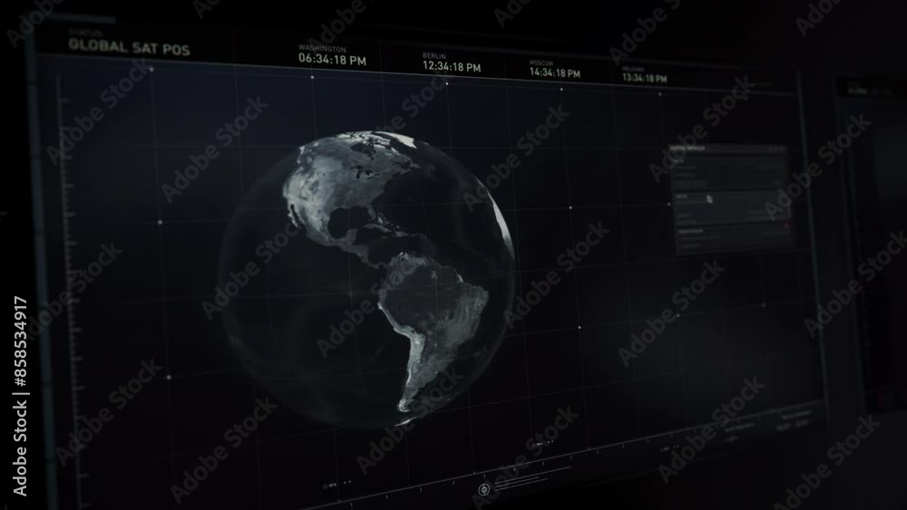 User Interface Loading. Scanning the Map of the World. Selecting the Position on the map for the ...