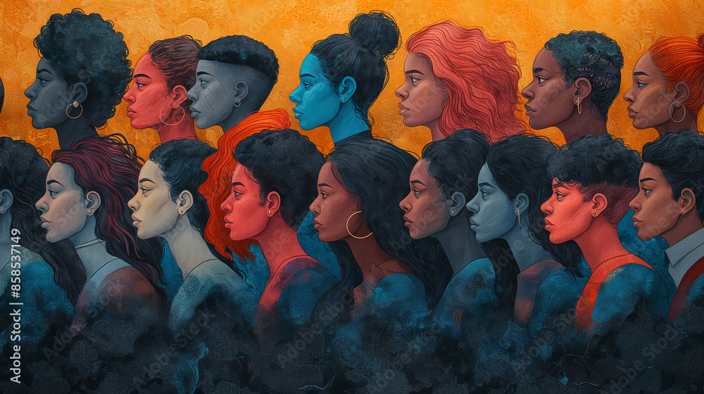 An illustration of a diverse group of people standing together ...