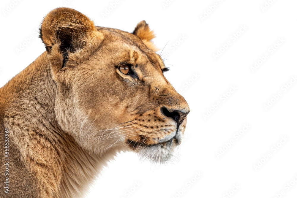 lion lioness many angles and view portrait side back head shot isolated ...