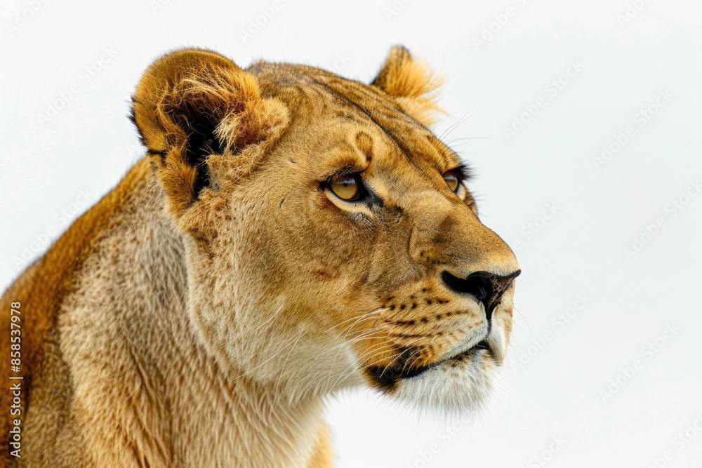 lion lioness many angles and view portrait side back head shot isolated ...