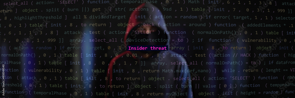 Cyber attack insider threat. Anonymous hacker hidden with hoodie in the ...