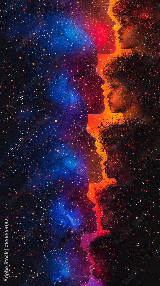 Unity In Diversity Vibrant Abstract Representation Of Interconnected People With Dynamic Colors