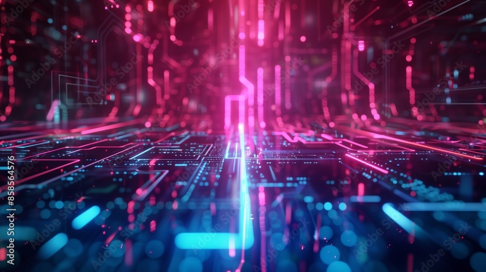 cyberpunk style tech background with futuristic light effect, future ...