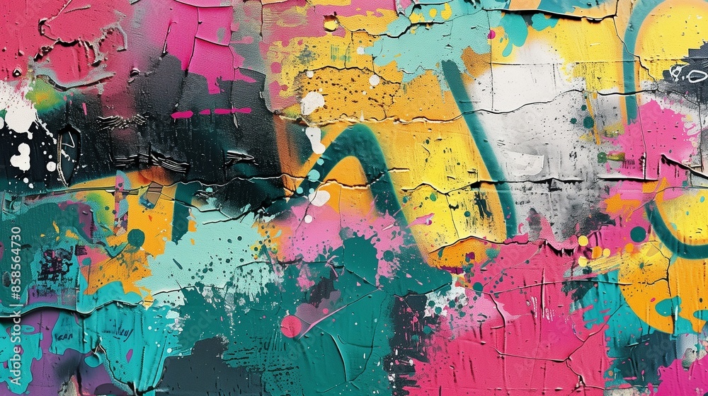 Fotka „graffiti wall abstract background generative ai artistic pop art ...