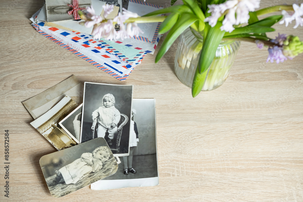 Antique black and white photo, children's vintage photographs 1960s ...