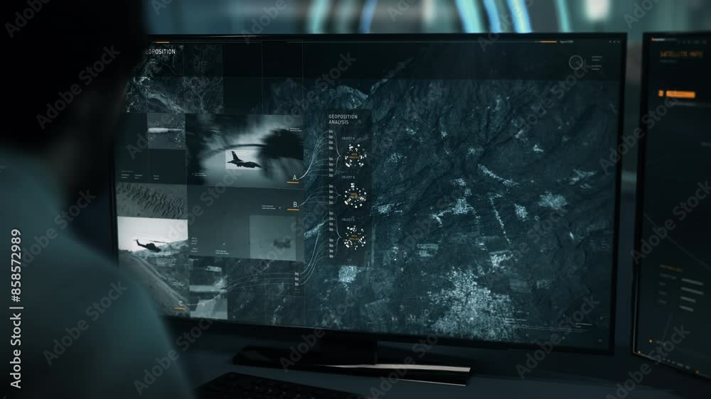 Spy technology is tracking location of enemy army base. Spy tracking ...