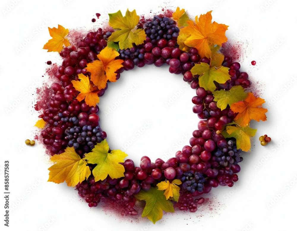 Grapes circle background with empty space for text message. Quotes ...