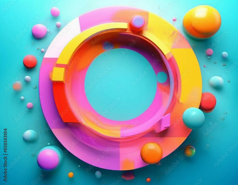 Liquid colorful circle background with empty space for text message ...