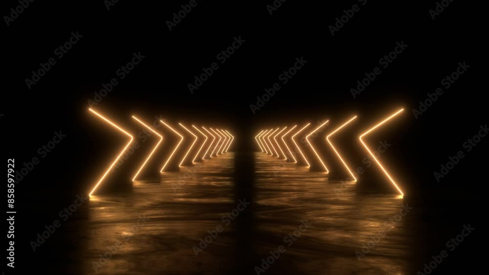 3d animation abstract arrow glowing light line neon colorful background ...