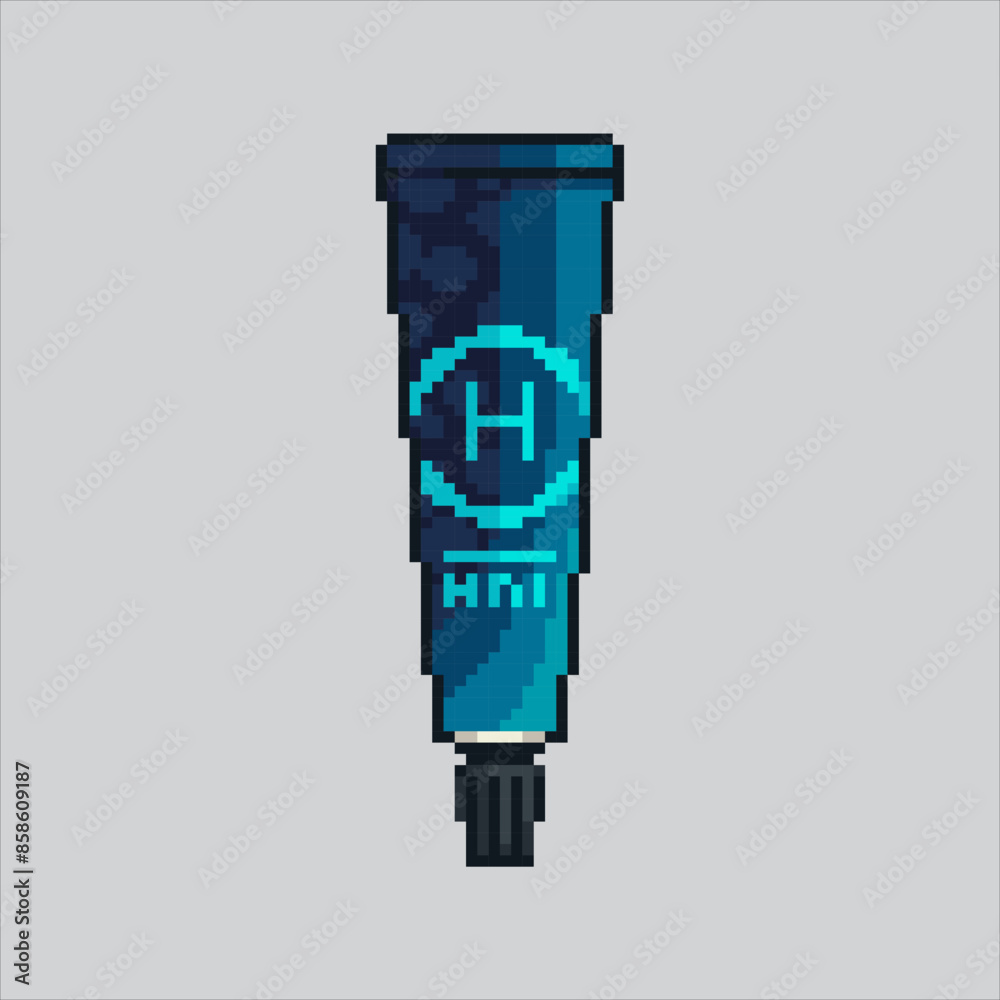 Pixel art illustration Hair Cream. Pixelated Tube Cream. Barber Tube ...