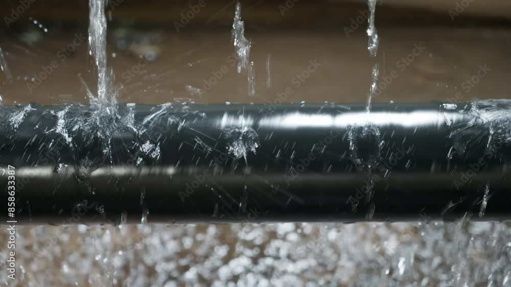 Close Up Of Industrial Coolant Water Pouring On Manufactured Pipe ...