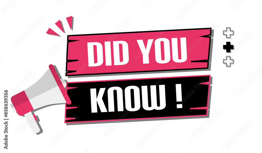 Vector banner. Megaphone with did you know speech bubble. Loudspeaker ... Vector banner. Megaphone with did you know speech bubble. Loudspeaker ...