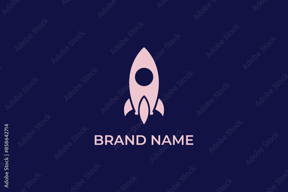 space rocket iconic abstract logo, rocket and fire logo, spaceship logo ...