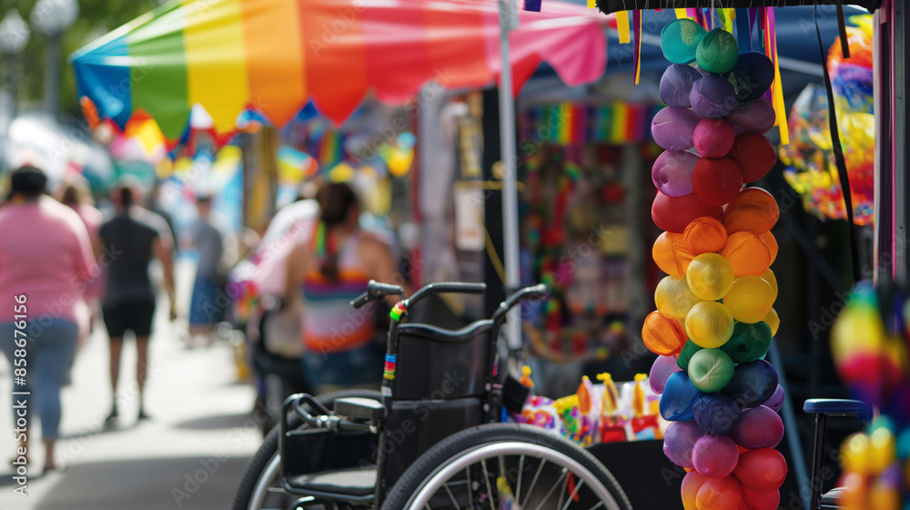 A photo of a disability pride booth at a fair, Disability Pride Month ...
