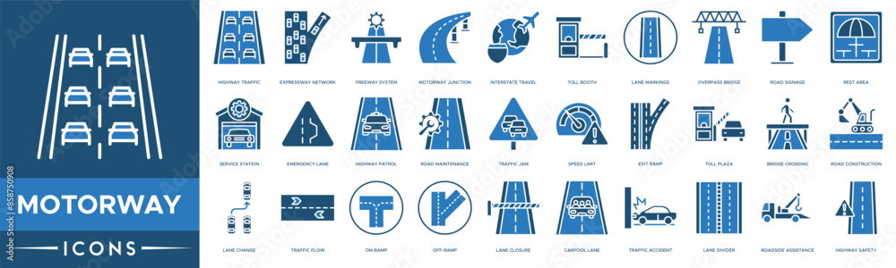 Motorway icon. Highway Traffic, Expressway Network, Freeway System ...