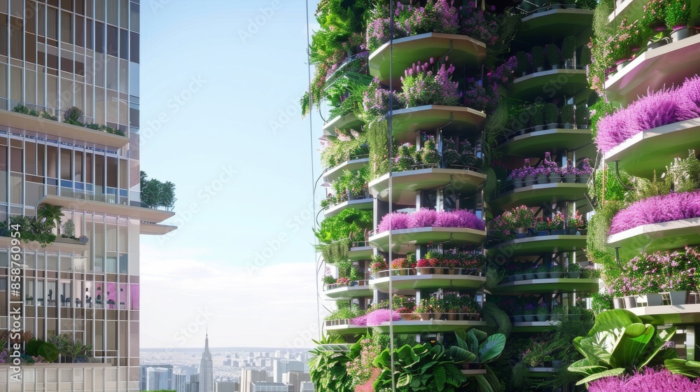 vertical farming skyscraper utilizing hydroponic and aeroponic systems ...