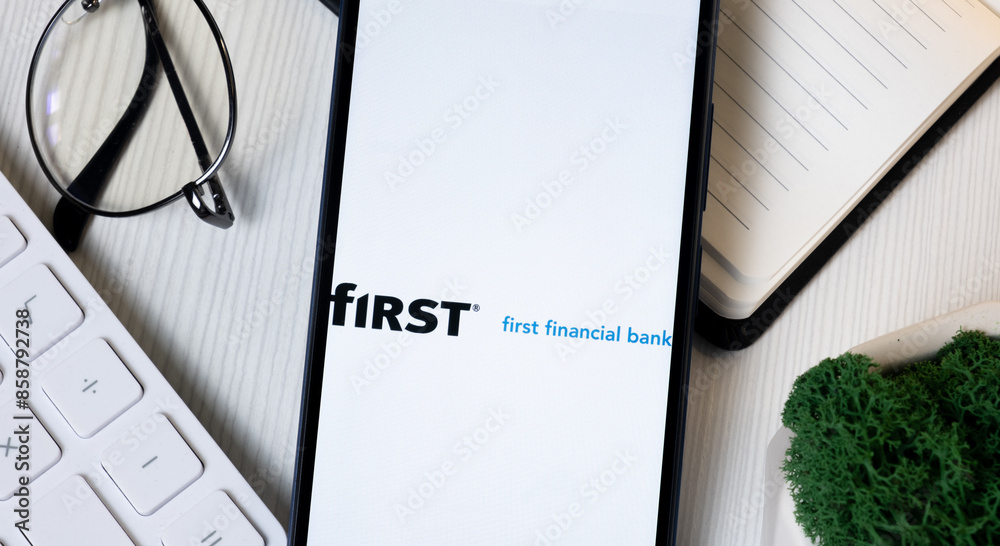 New York, USA - 1 June 2024: First Financial Bank Logo on Phone Screen ...