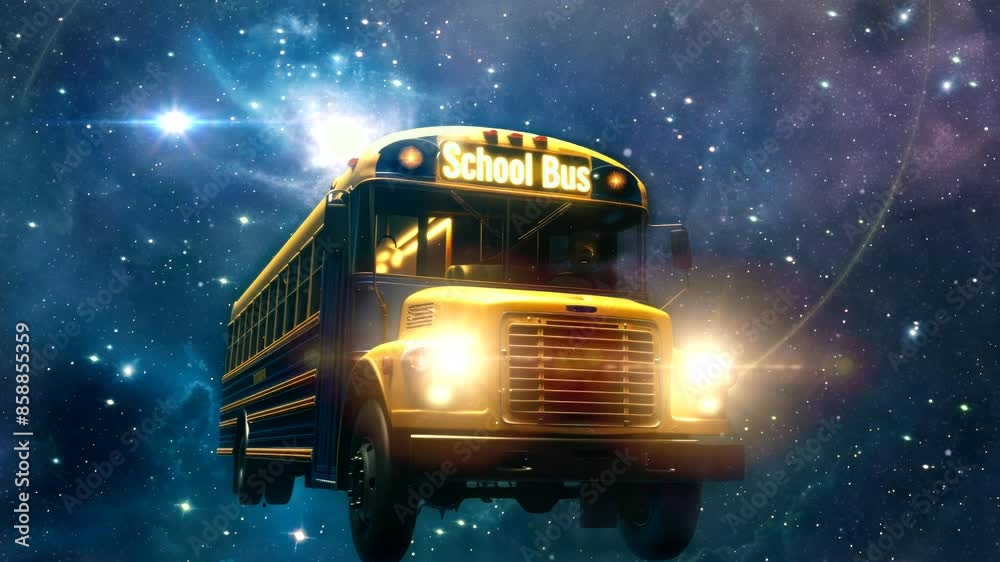 school bus at night video background seamless looping 4k quality Stock ...