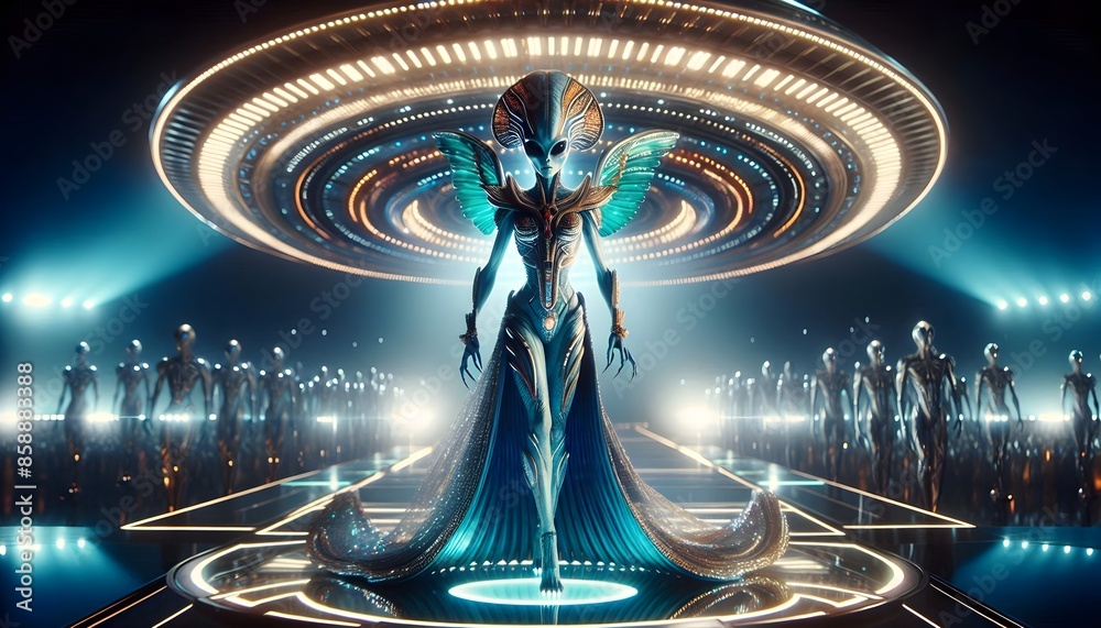 Foto de Aliens ancestrales, extraterrestre, ufo, arte, luces, platillo ...