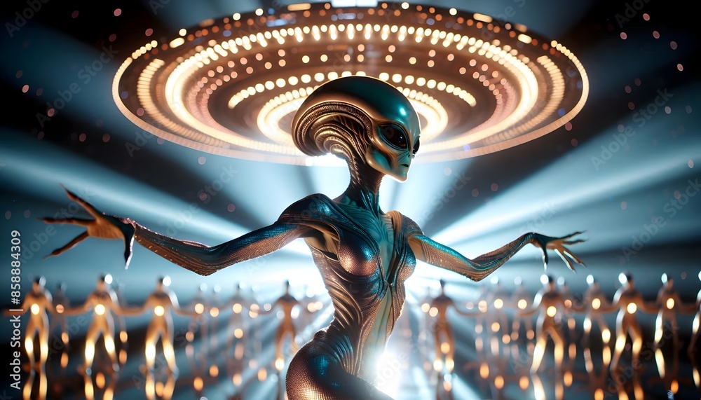 Foto de Aliens ancestrales, extraterrestre, ufo, arte, luces, platillo ...