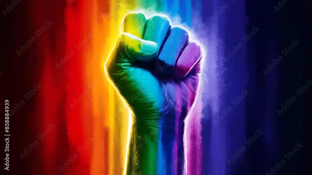 Pride fist lgbt gay rainbow hand lgbtq flag day fight. Fist pride lgbt ...