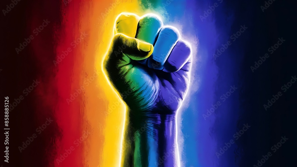 Pride fist lgbt gay rainbow hand lgbtq flag day fight. Fist pride lgbt ...