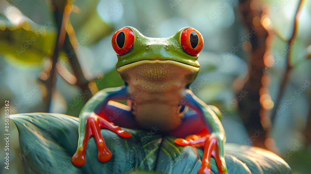 Red-eyed Tree Frog, Agalychnis callidryas, animal with big red eyes, in ...