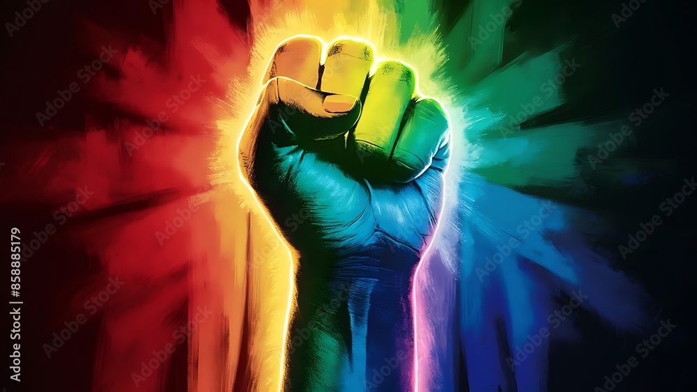 Pride fist lgbt gay rainbow hand lgbtq flag day fight. Fist pride lgbt ...
