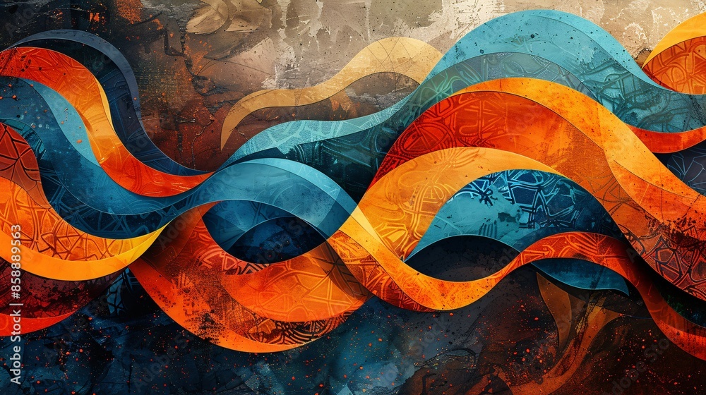 Modern Islamic art background featuring flowing abstract designs in ...