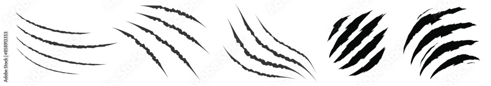 Animals claw scratches icons set. Claw scratches collection. Cat tiger ...
