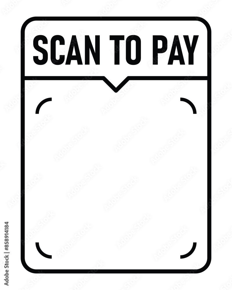 Scan to pay QR code blank frame. printable scan here sticker template ...