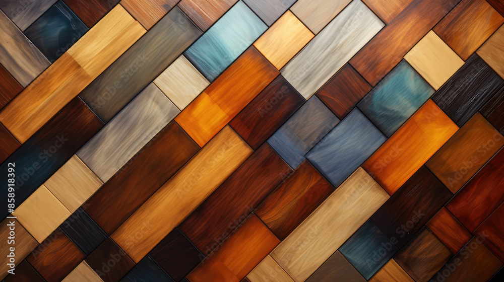 Abstract brown wooden glazed glossy deco glamour mosaic tile wall ...