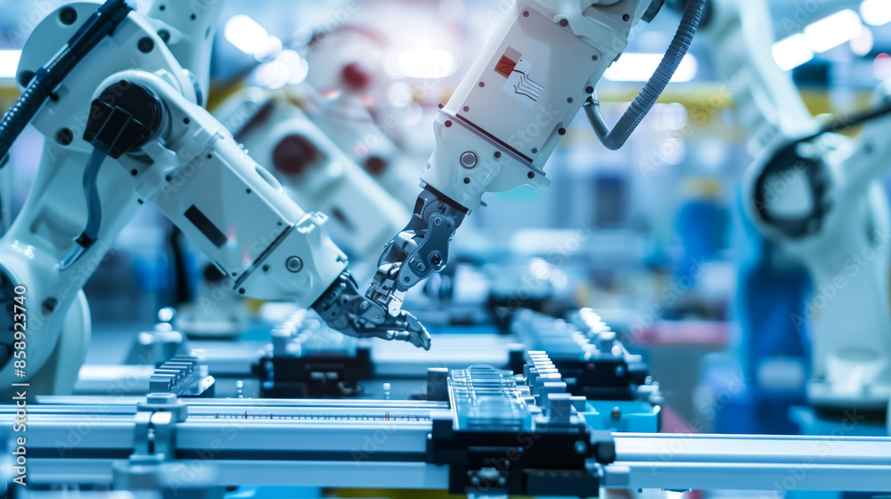Robotic arms assembling medical devices in a medical device ...