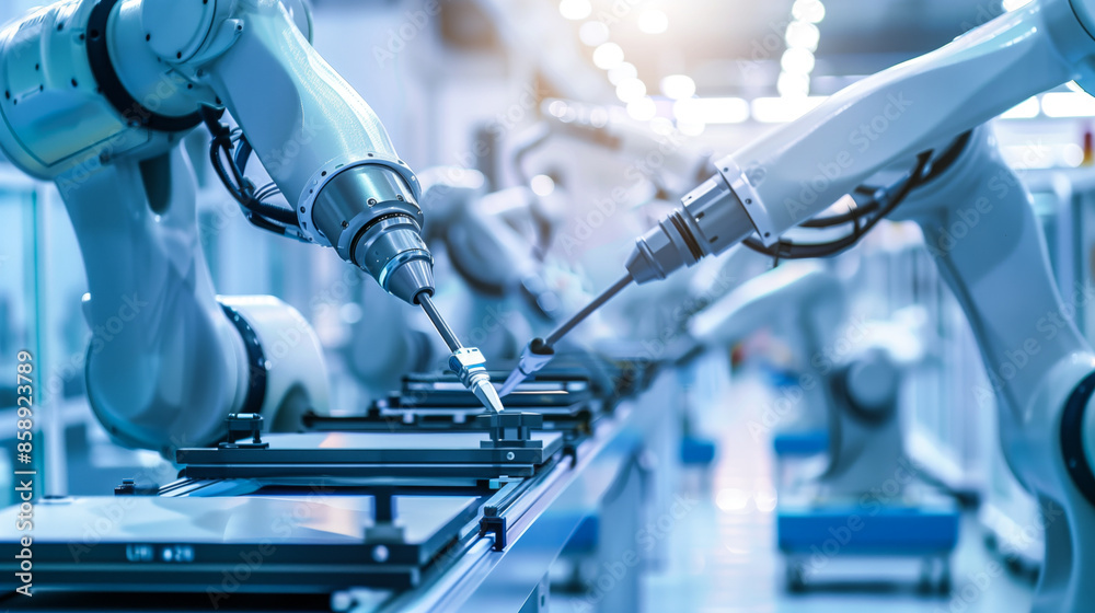 Robotic arms assembling medical devices in a medical device ...