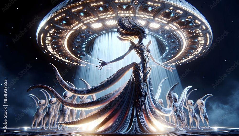 Aliens ancestrales, extraterrestre, ufo, arte, luces, platillo volador ...