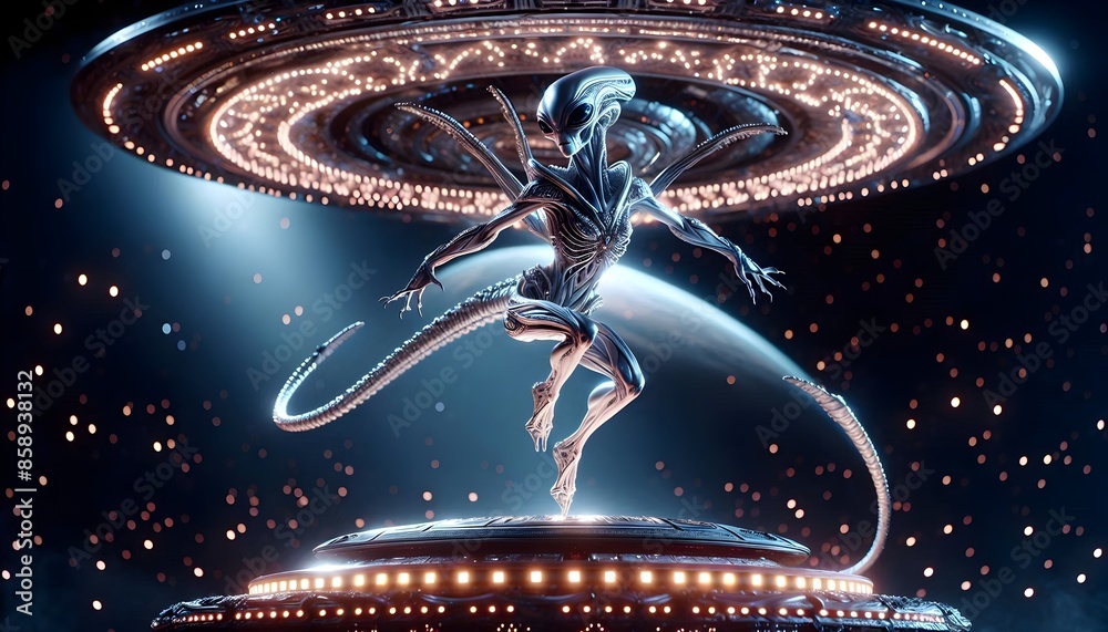 Aliens ancestrales, extraterrestre, ufo, arte, luces, platillo volador ...