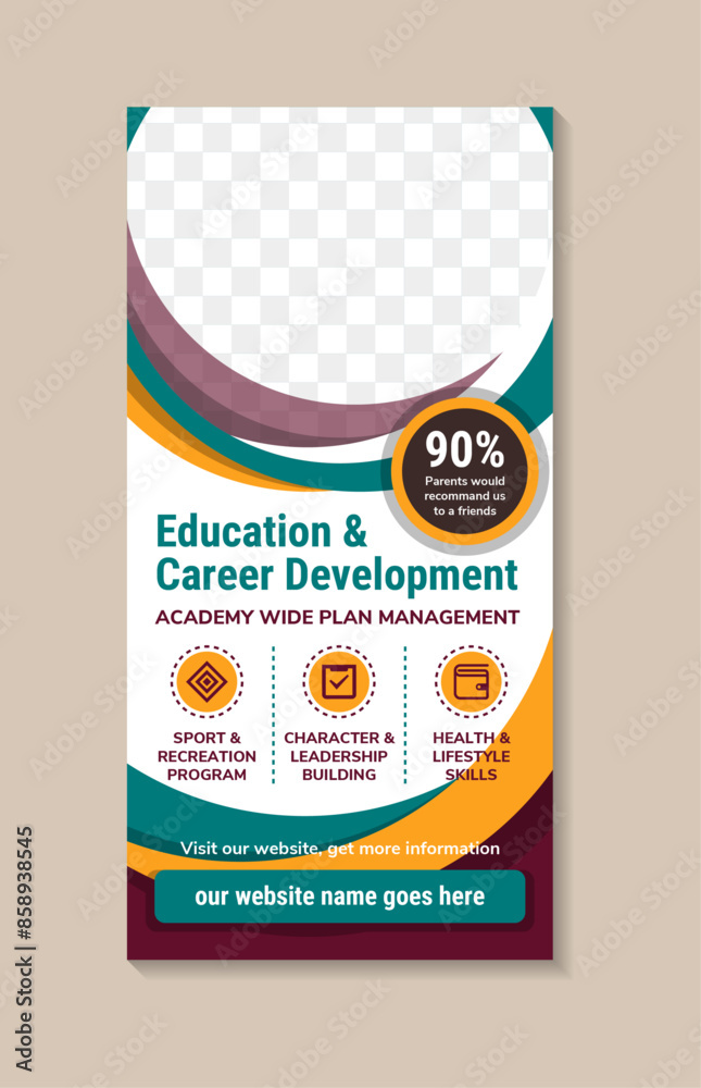 web page campaign template design with headline is education and career ...