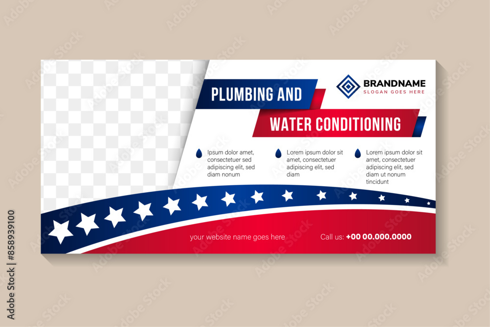 plumbing and water conditioning social media post banner design ...