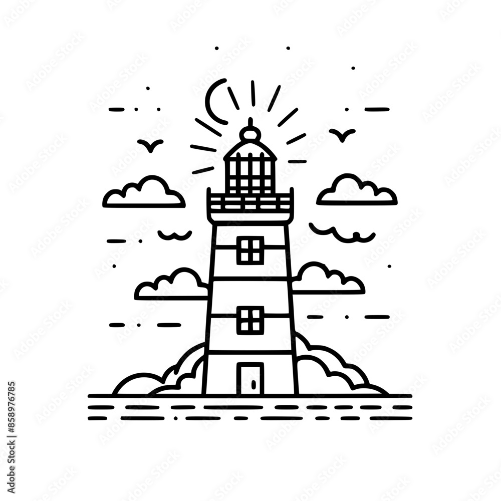 Lighthouse icon, Lighthouse outline, Lighthouse vector, ocean svg ...