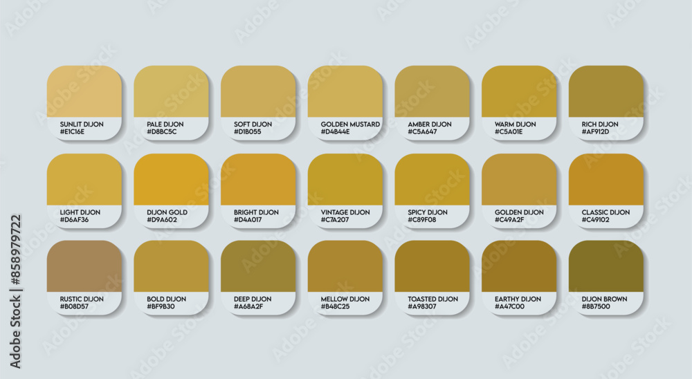 Dijon Color Palette, Dijon Color Guide Palette with Color Names ...