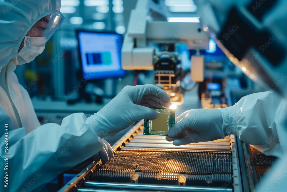 Scientist wearing protective suit working in modern laboratory for ...