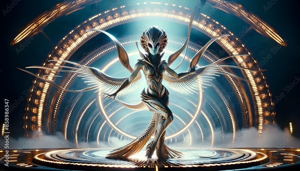 Aliens ancestrales, extraterrestre, ufo, arte, luces, platillo volador ...