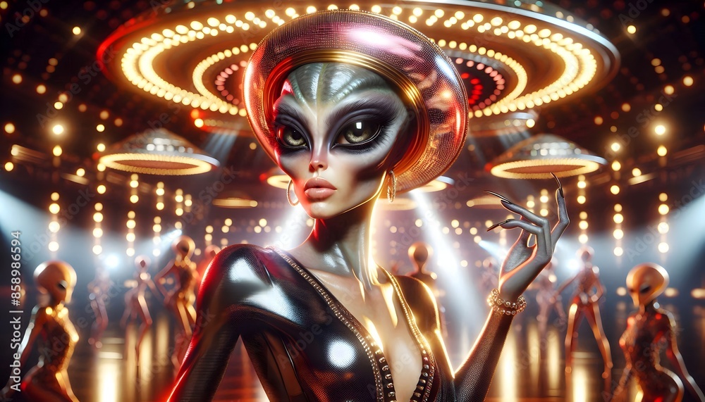 Aliens ancestrales, extraterrestre, ufo, arte, luces, platillo volador ...