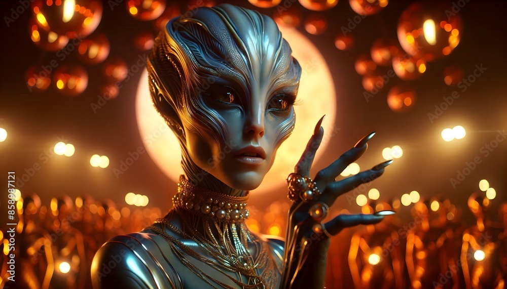 Aliens ancestrales, extraterrestre, ufo, arte, luces, platillo volador ...