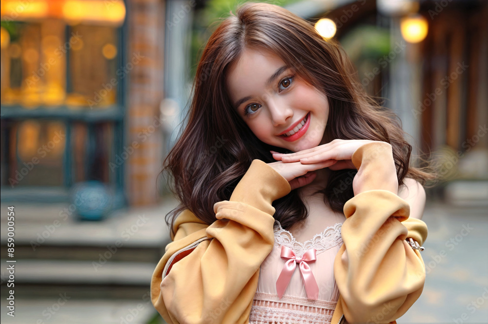 Korean Idol With Cute and Adorable Pose, portrait of a cute girl ...