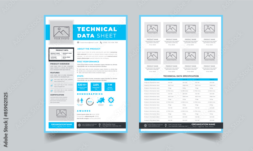 Product Data Sheet, Technical Data Sheet layout 2 Page Concept template ...