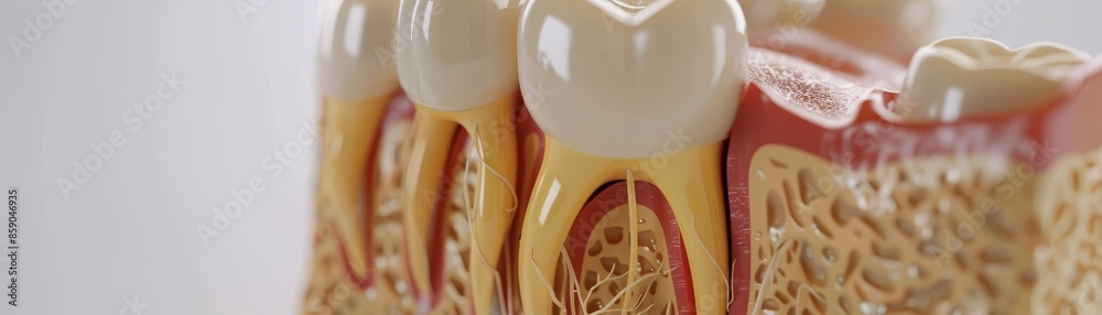 Anatomy of a Tooth: A Detailed 3D Model - A close-up view of a 3D model ...