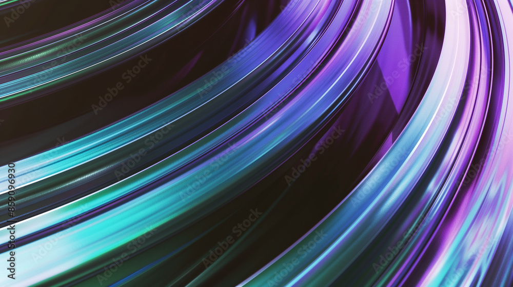 Blue green purple gradient metallic texture curved abstract background ...