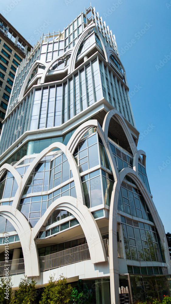 KOREA, SEOUL – April 2024 : Dohwaseo-gil building located in Dohwaseo ...