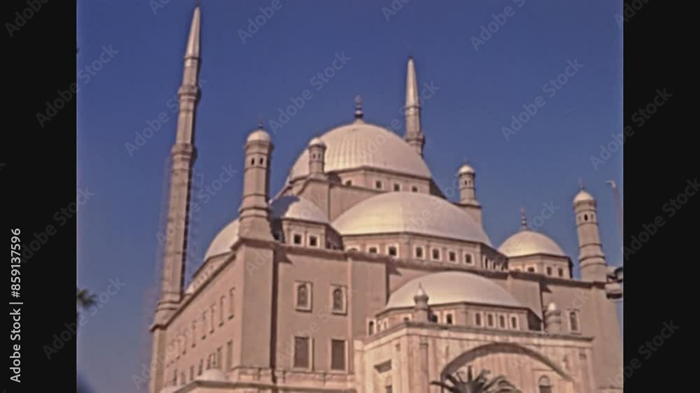 CAIRO, EGYPT, AFRICA - circa 1987: tourists visiting the old Mosque of ...